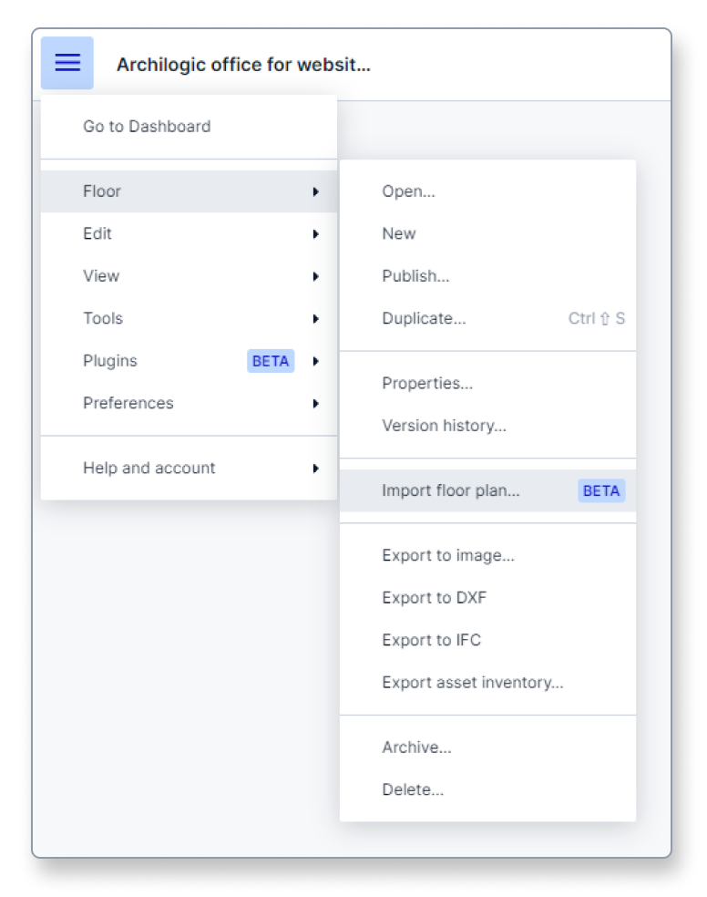 Replace a reference floor plan